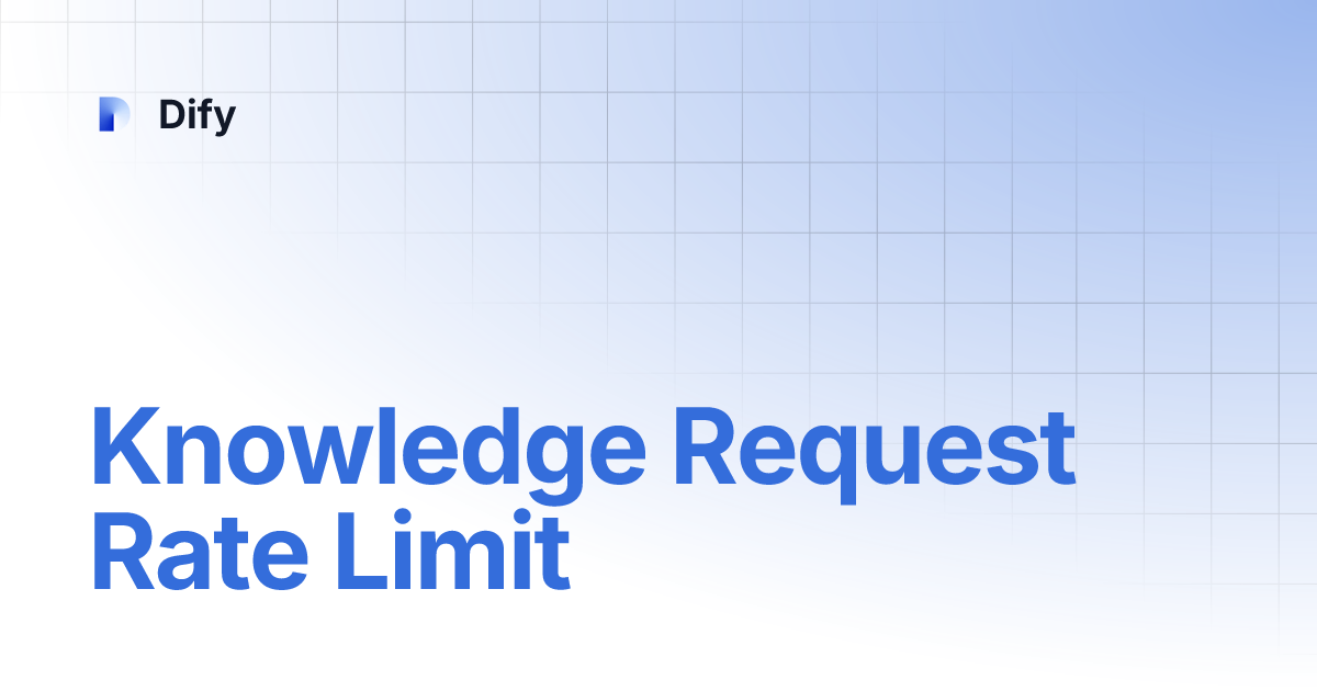 Knowledge Request Rate Limit | Dify