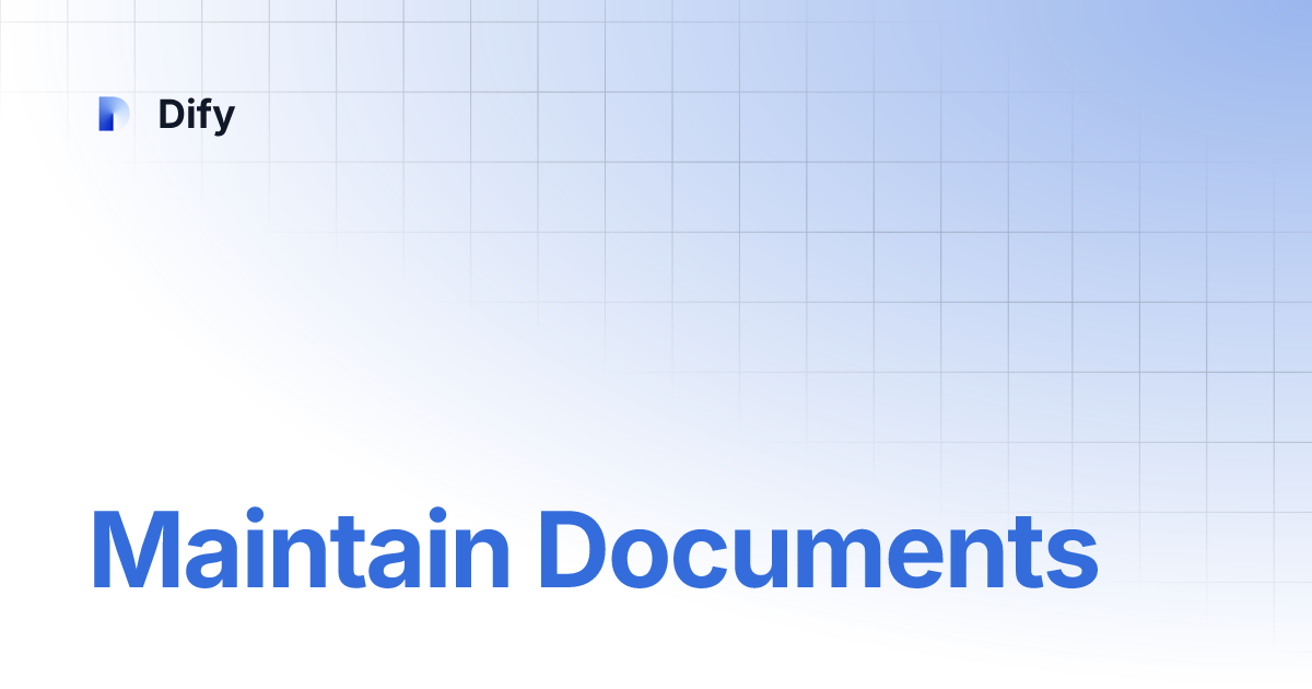 Maintain Documents | Dify